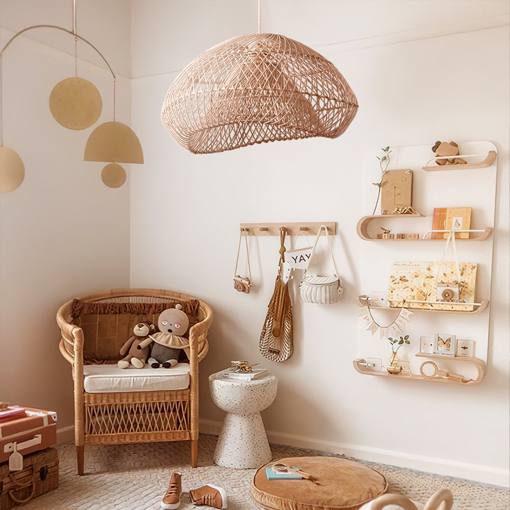 Modern Rattan Pendant Light | Rattan Bedroom light | at EASE – At Ease ...