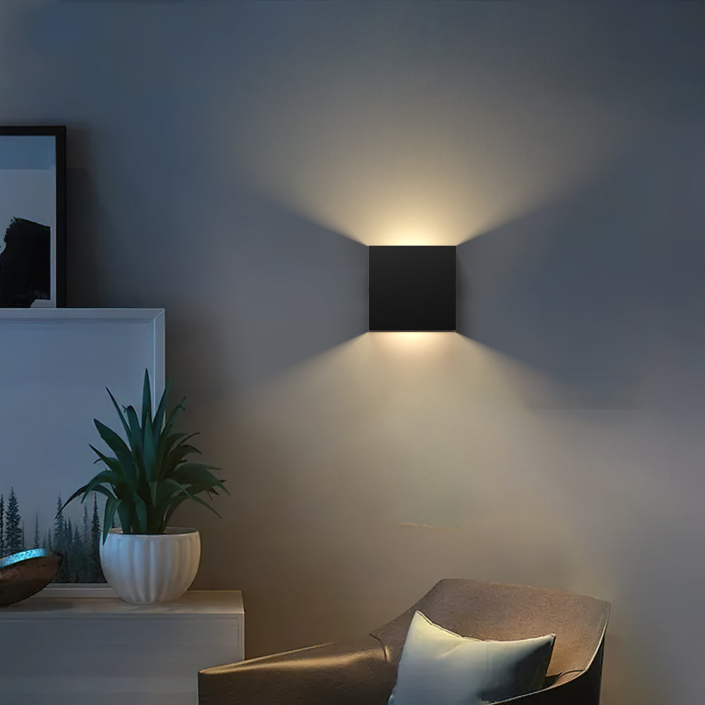 Modern Exterior Up down Cube Wall Lights Warm Led Lamp Wall Sconce – At ...