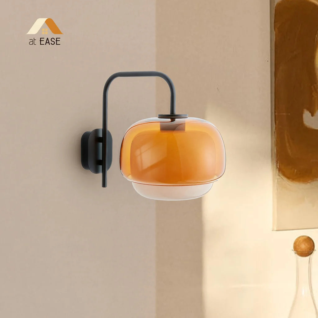 Alenya Nordic Colorful Glass Wall Light | Orange Lamp | at EASE – At ...