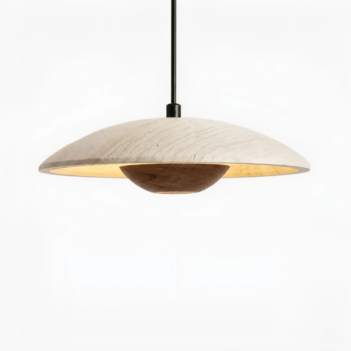 Aster Wabi-Sabi Travertin Untertassen-Pendelleuchte | Holzlampe | AT ...