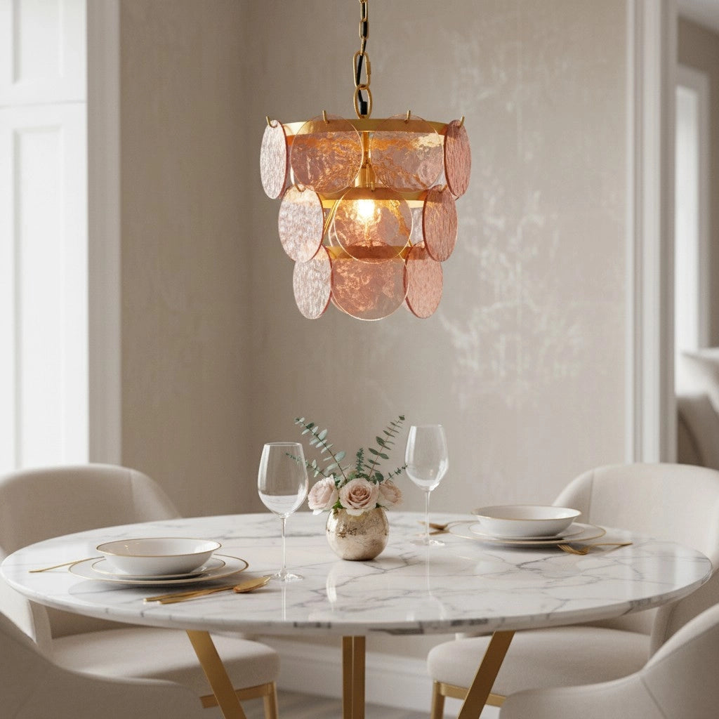 Brage Luxurious Layered Scallop Chandelier | Glass Light | At Ease – At ...