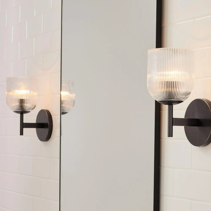 Farmhouse Cooper Ribbed Glass Wall Sconce | Lucia Living – At Ease Home ...