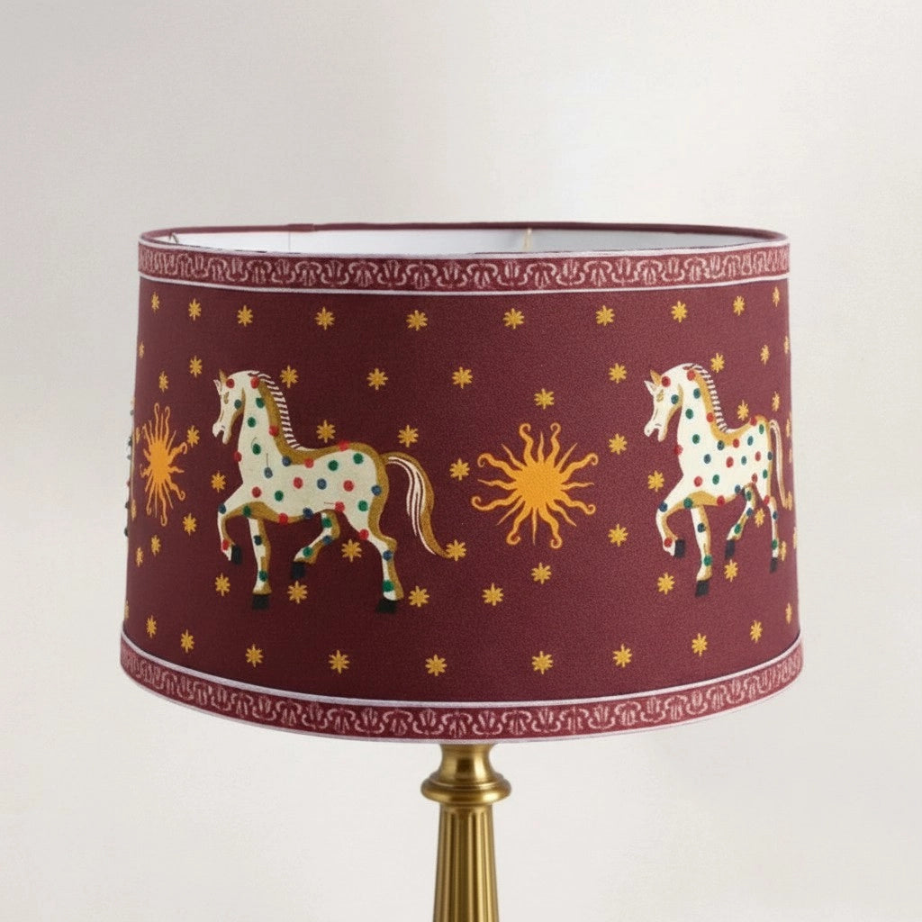 Genevra Traditional Printed Horse Lamp Shade | At Ease – At Ease Home Life