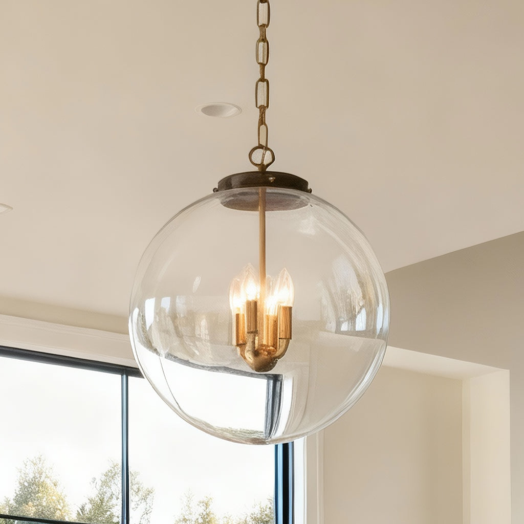 Clear Glass Globe Pendant Light
