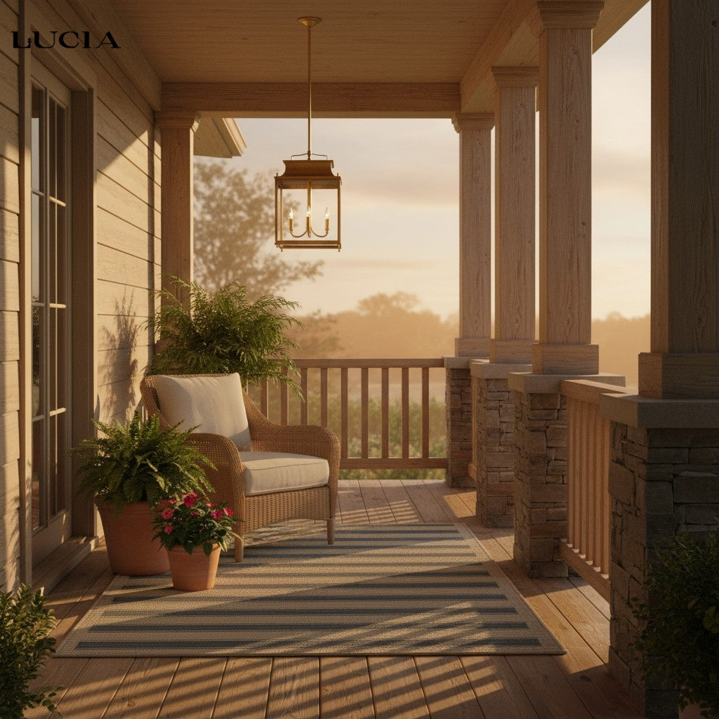 Makhai Industrial Outdoor Lantern Glass Pendant Light | LuciaLiving ...