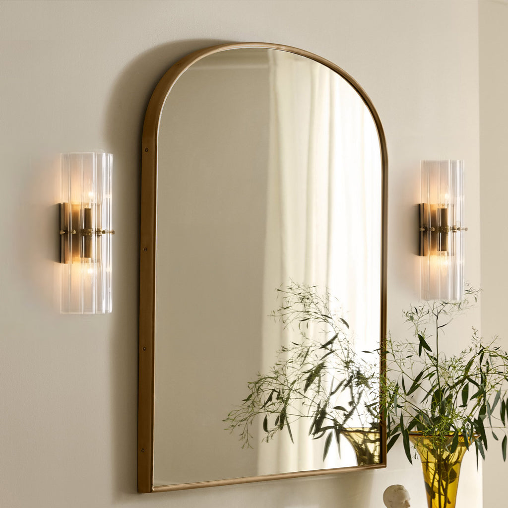 Merrick Modern Luxury Ribbed Crystal Double Wall Sconce | LuciaLiving ...