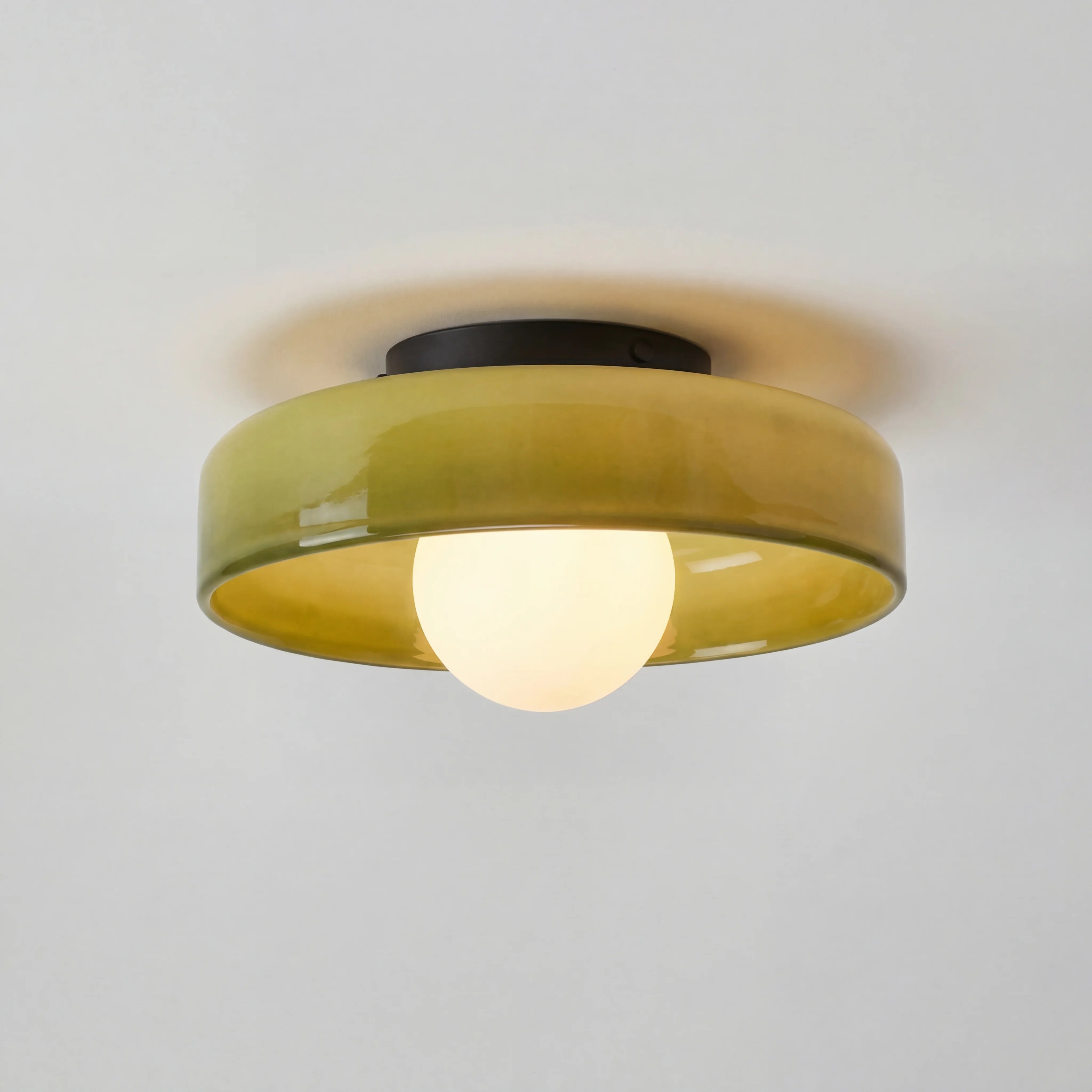 Morrow Glass Disc Ceiling Light/Wall Light Round LED Ceiling Light – At ...