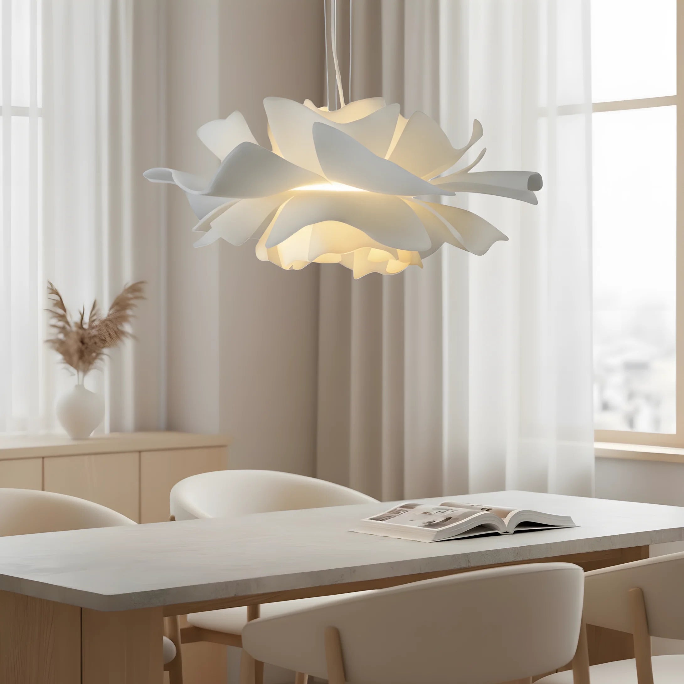 Osiris Nordic White Lotus Flower Pendant Light | Modern Light | At Ease ...