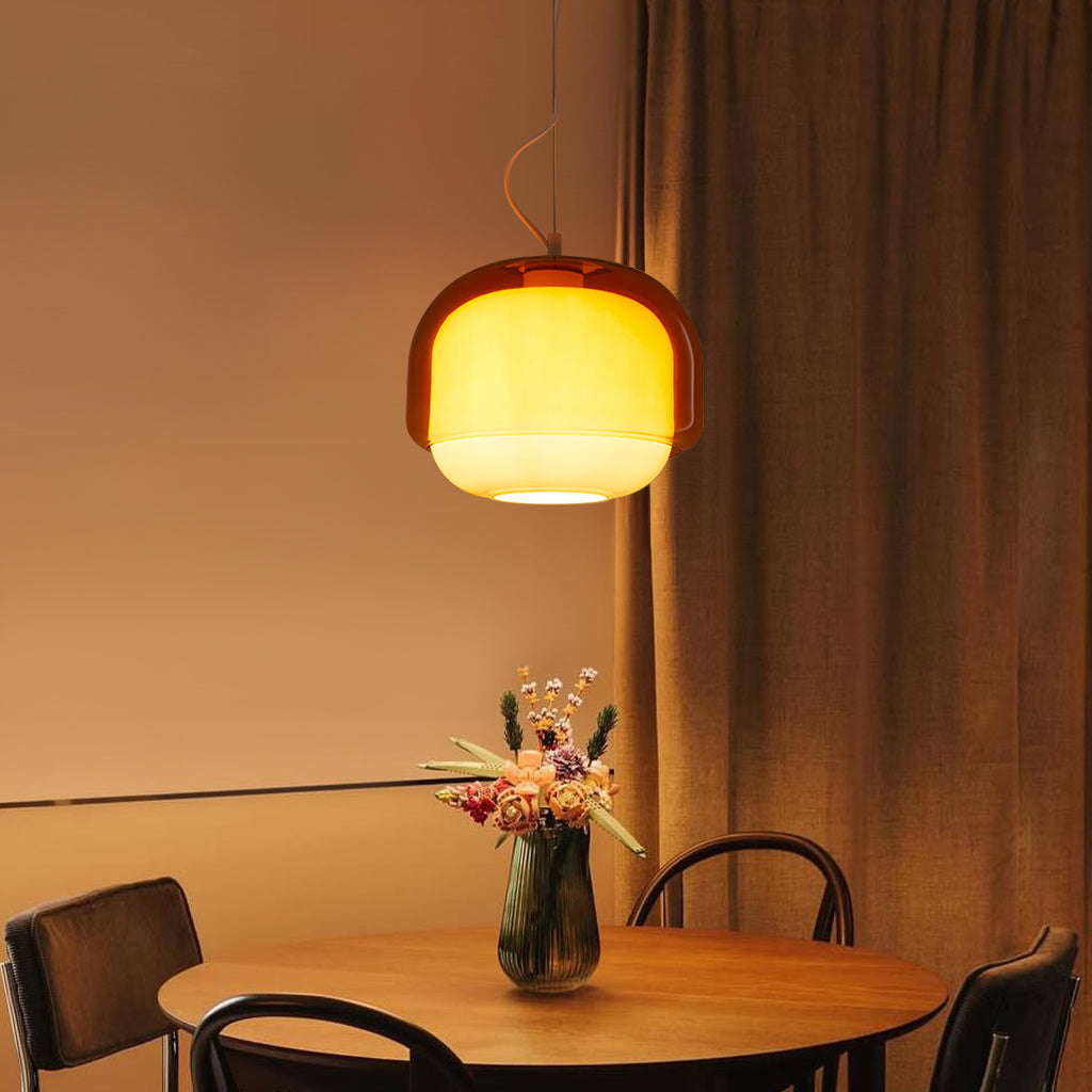 Pericles Spherical Glass Pendant Light | Orange Lamp | at EASE – At ...