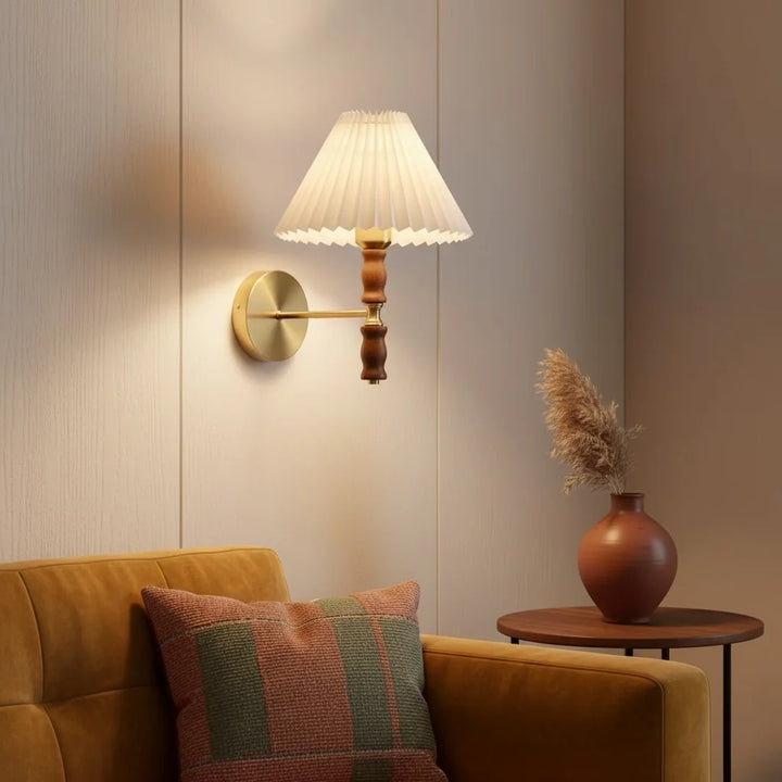 Romilly Retro Walnut Metal Column Wall Sconce Base | At Ease – At Ease ...