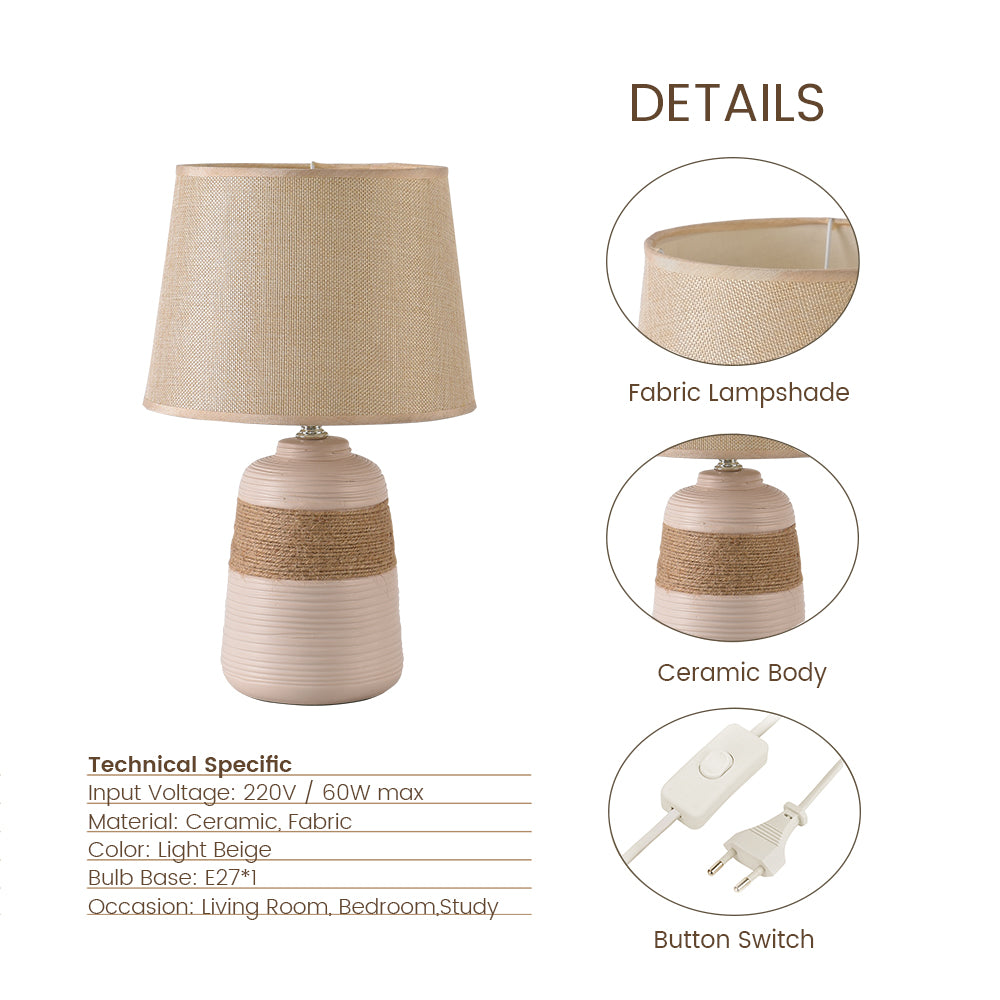 Rustic Ceramic Table Lamp | Bedroom Table Lamp | at EASE – At Ease Home ...