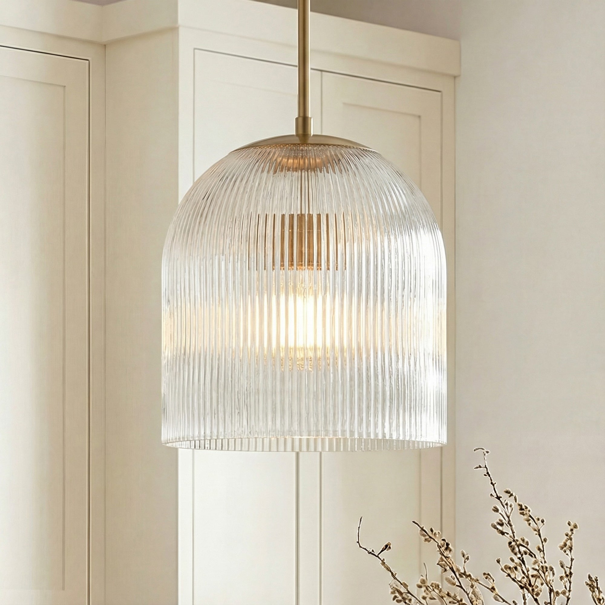 Vireo Farmhouse Cooper Ribbed Glass Pendant Light | Lucia Living – At ...