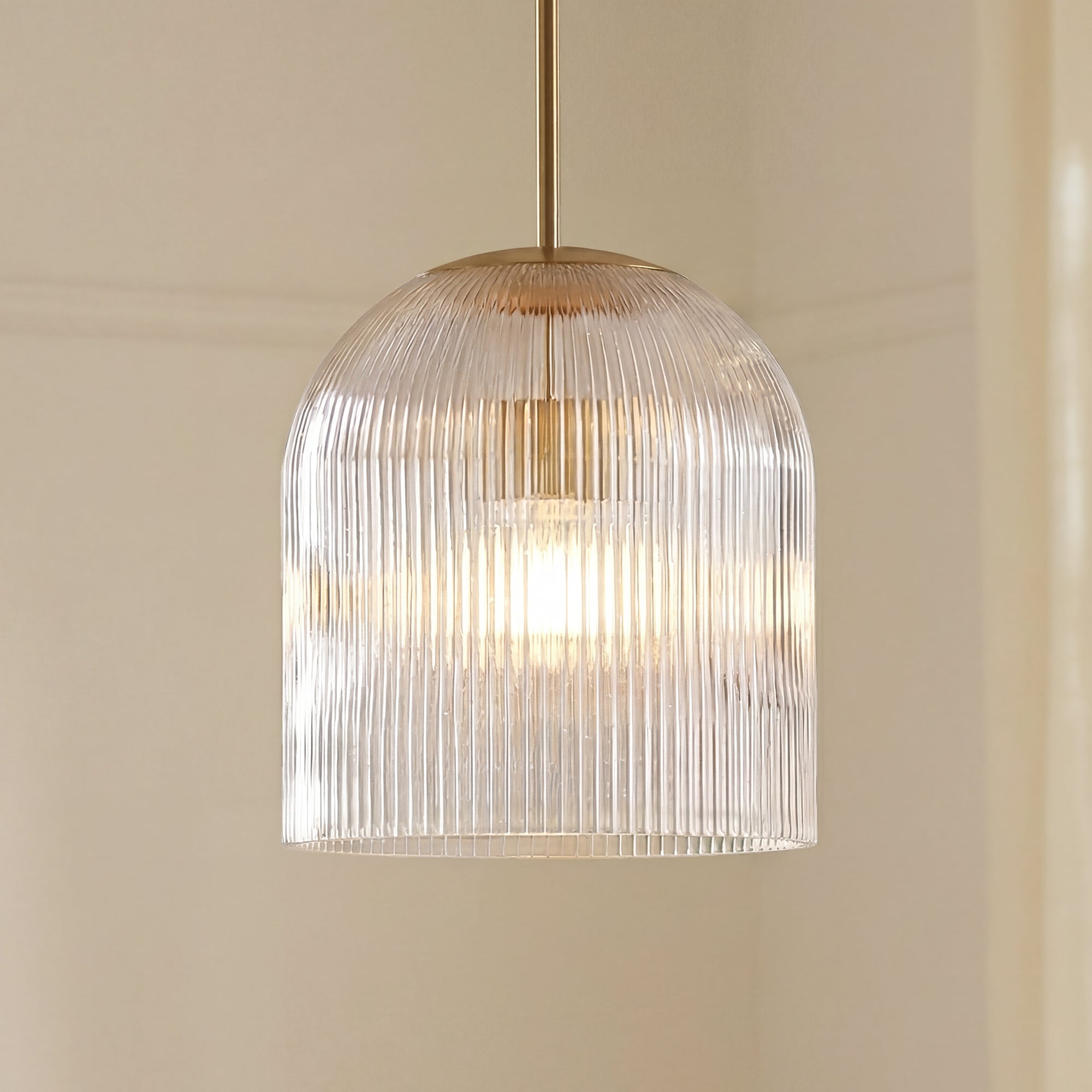 Vireo Farmhouse Cooper Ribbed Glass Pendant Light | Lucia Living – At ...