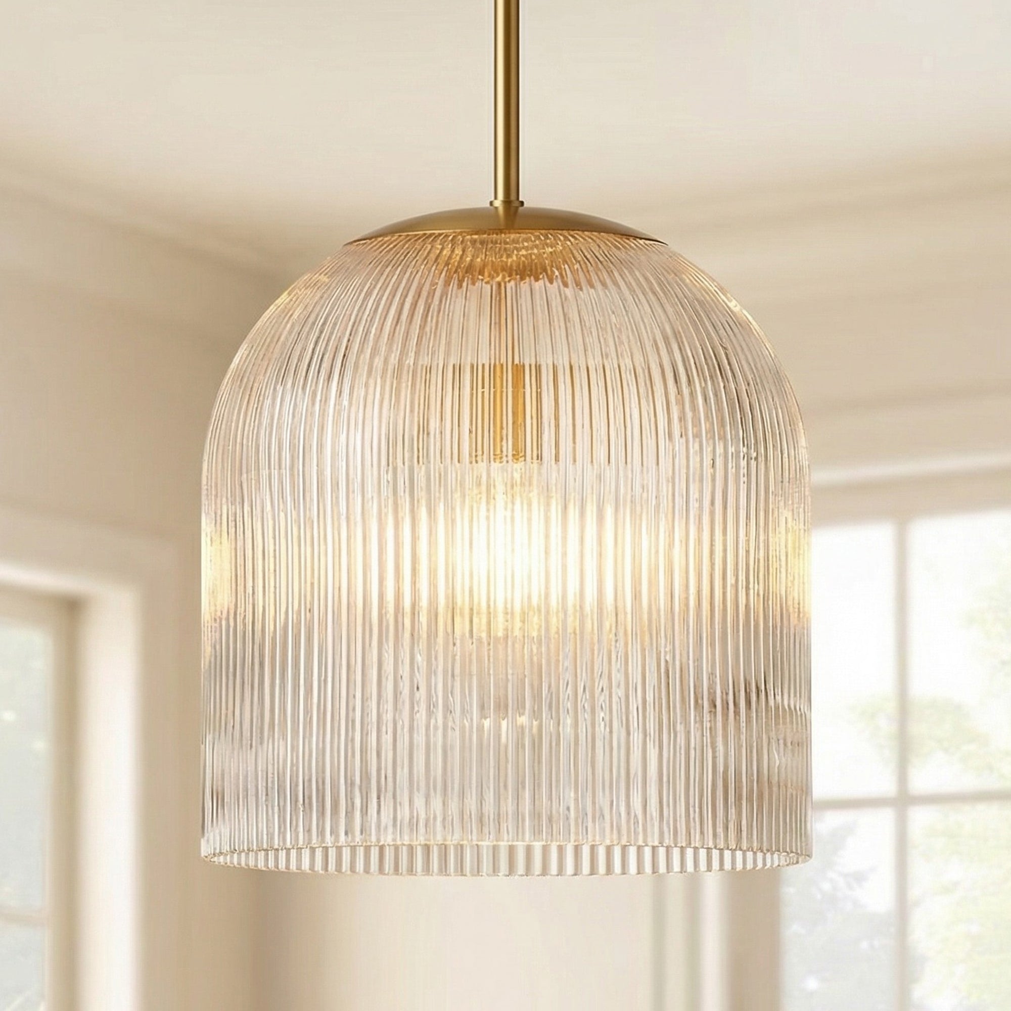Vireo Farmhouse Cooper Ribbed Glass Pendant Light | Lucia Living – At ...