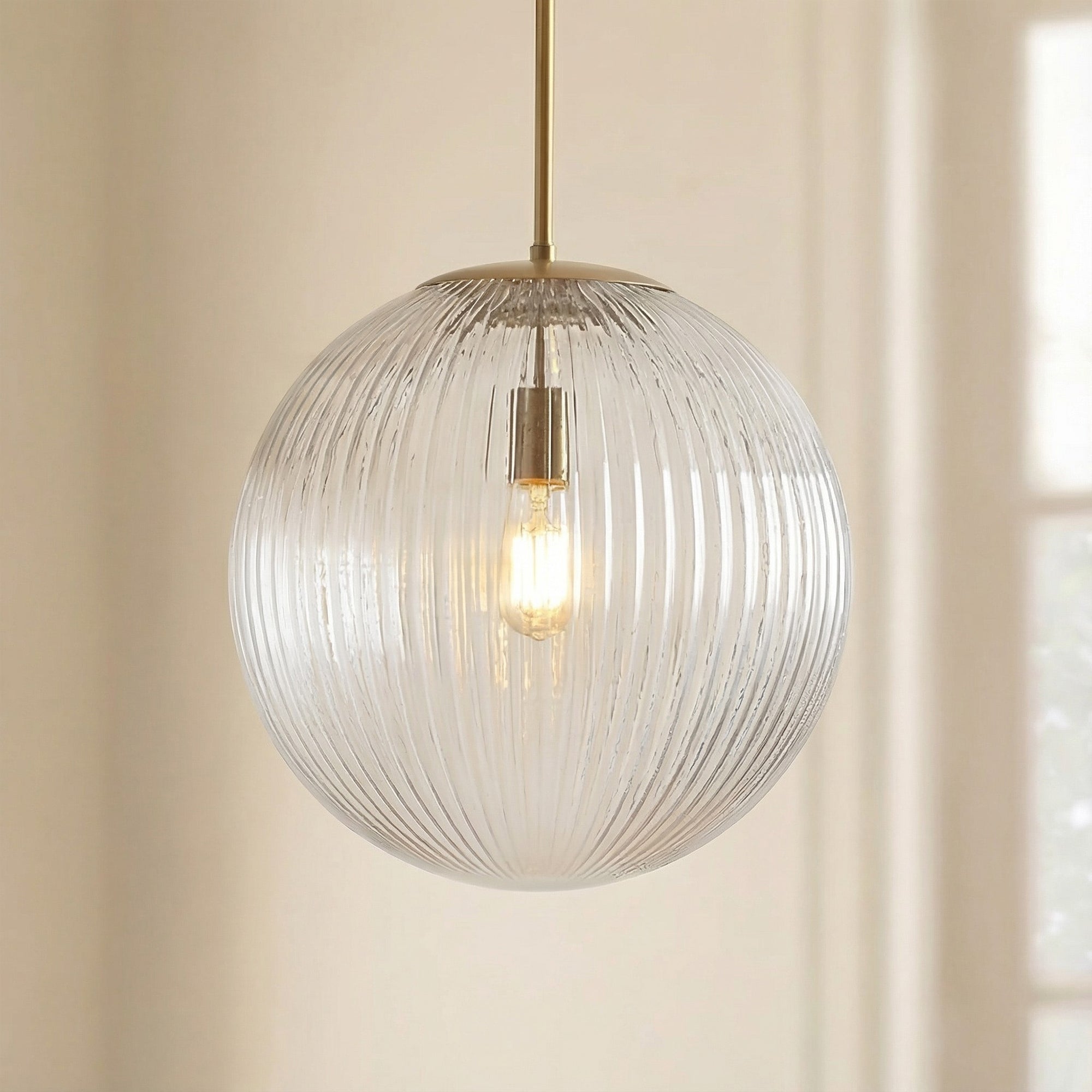 Vireo Farmhouse Cooper Ribbed Glass Pendant Light | Lucia Living – At ...