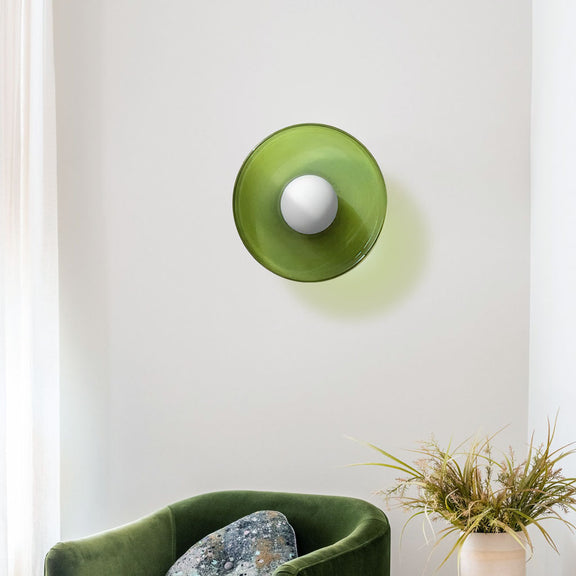 Morrow Glass Disc Ceiling Light/Wall Light Round LED Ceiling Light – At ...