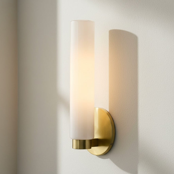 Modern Minimalist Smooth Cylindrical Glass Wall Sconce | LuciaLiving ...