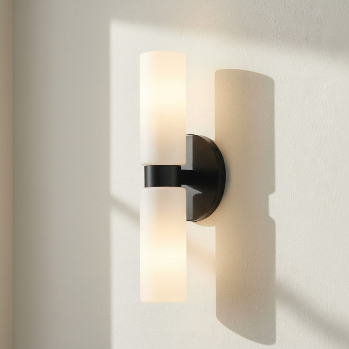 Modern Minimalist Smooth Cylindrical Glass Wall Sconce | LuciaLiving ...